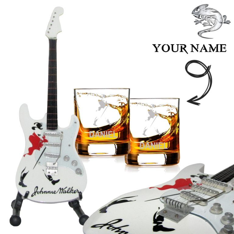 Johnnie Walker Miniature Guitar Set - Personalized Gifts