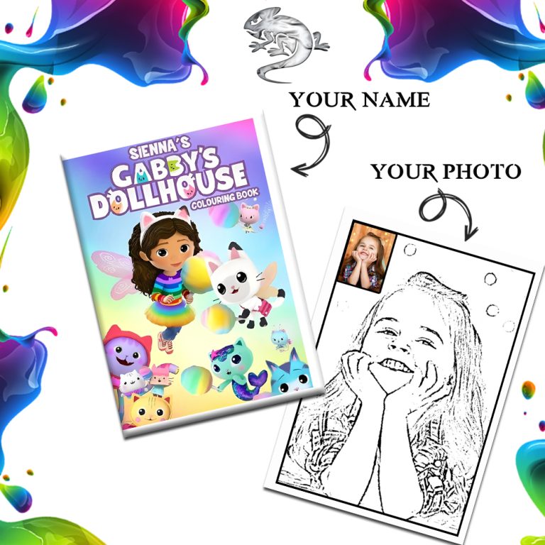 Gabbys Dollhouse Personalised Colouring Book - Personalized Gifts